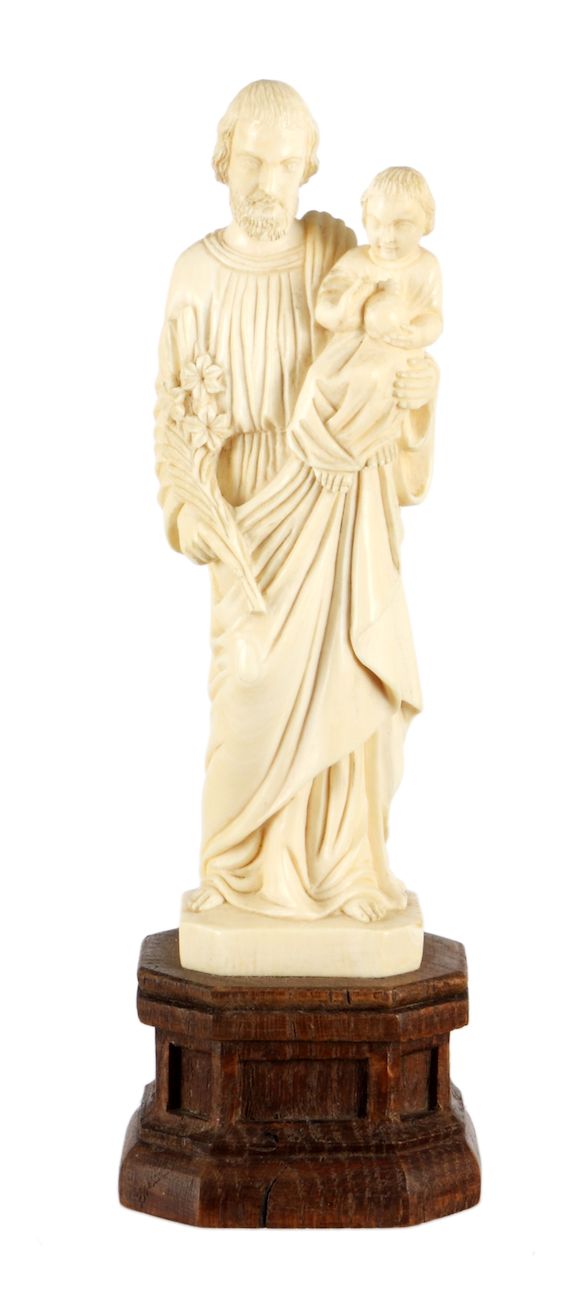 Bonhams : A North European carved ivory figure of St Frances