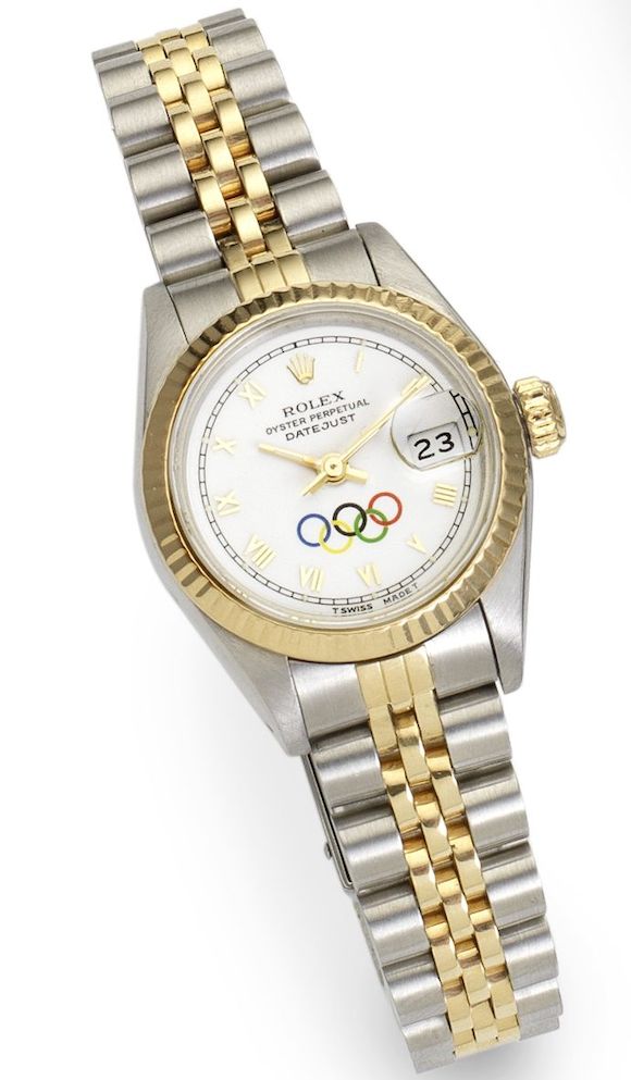 Bonhams : Rolex. A lady's steel and gold automatic calendar bracelet ...