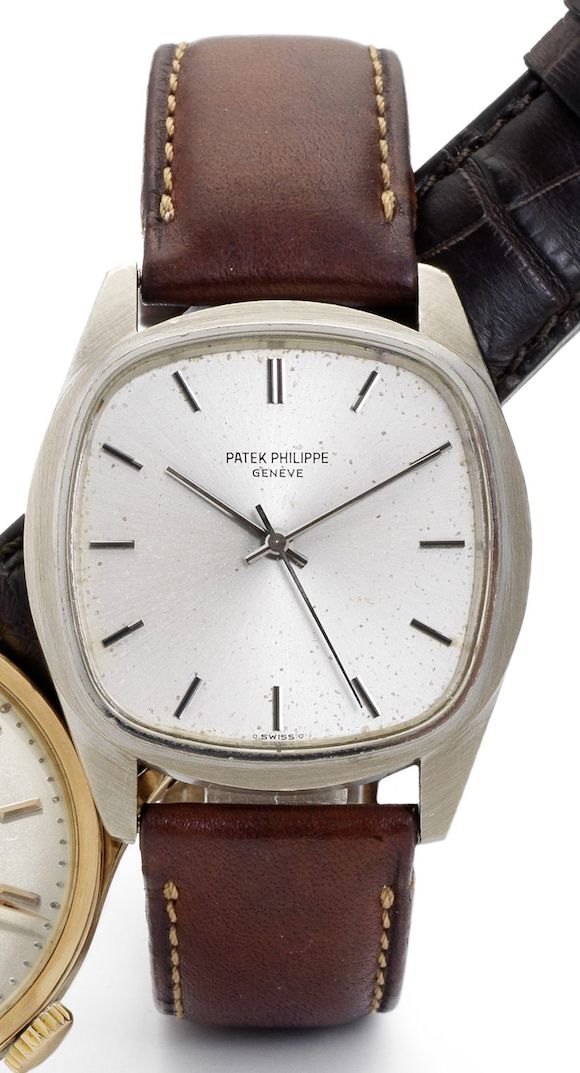 Bonhams : Patek Philippe. A rare 18ct white gold automatic ...