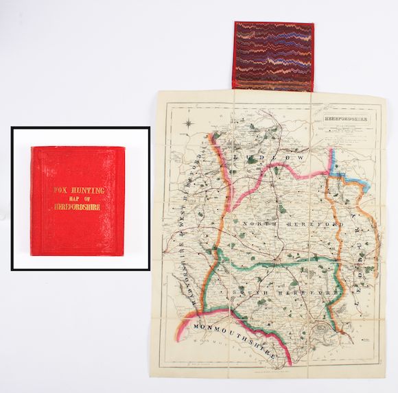 Bonhams : Fox Hunting Map Of Herefordshire Publ. by J. & C. Walker ...