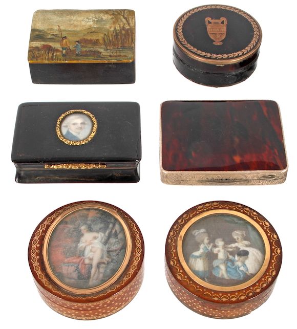 Bonhams : A collection of six small boxes