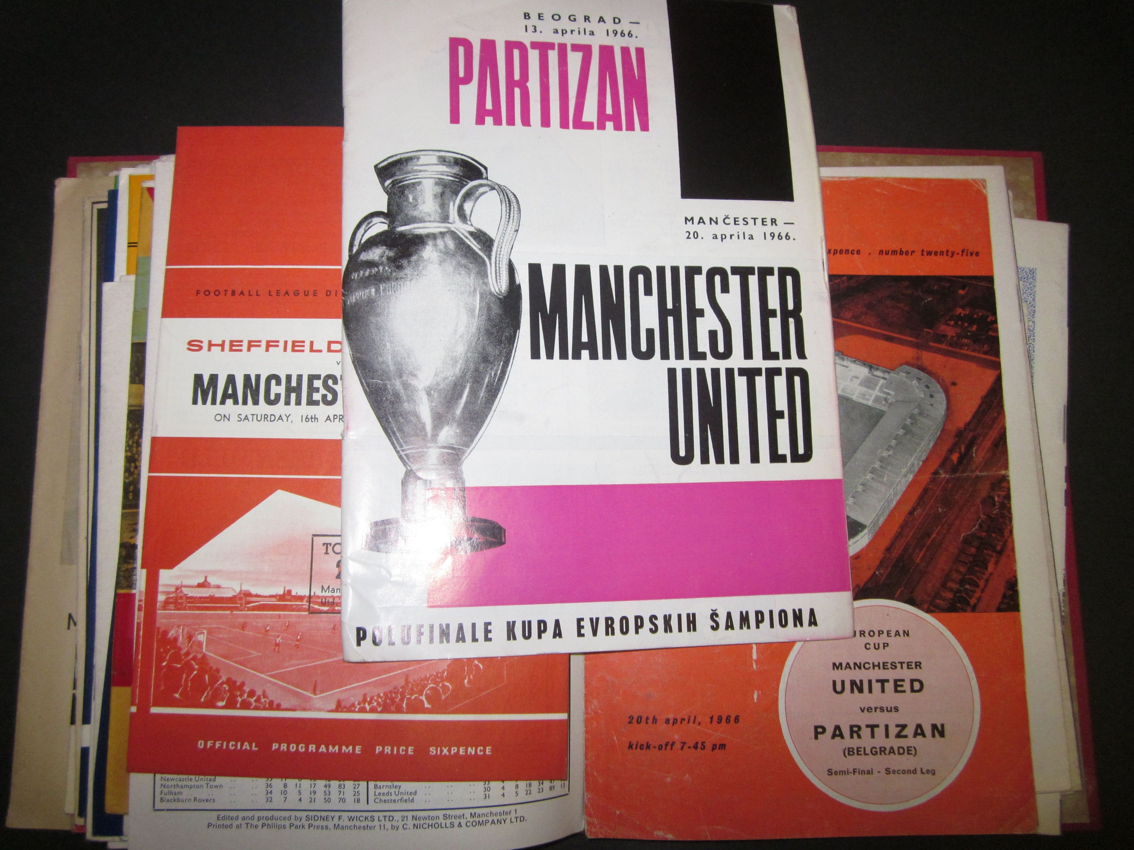 Bonhams : A collection of 1965/66 Manchester United programmes
