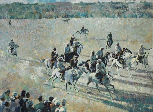 Bonhams : Ismail Gulgee (Pakistan, 1926-2007) Buzkushi,