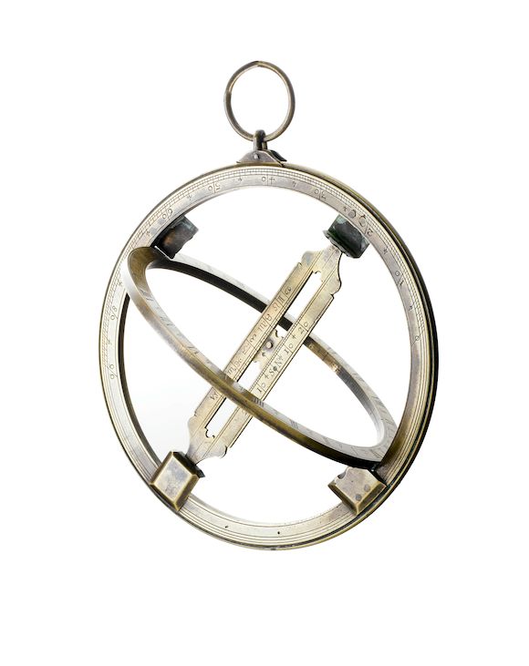 Bonhams : A brass universal equinoctial ring dial, English, 18th century,