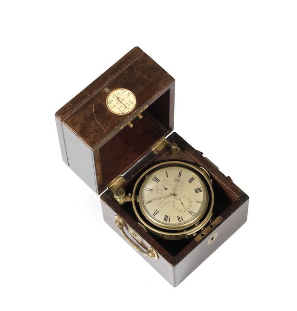 Bonhams : A good mid 19th century mahogany two day marine chronometer ...