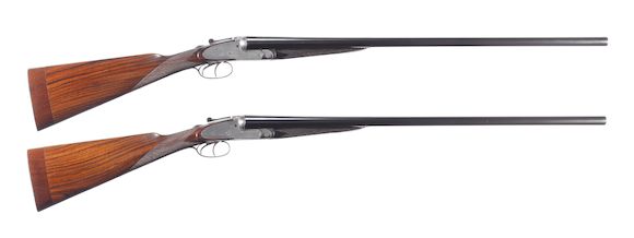 Bonhams : A pair of 12-bore 'W&R Plain Hammerless Ejector' sidelock ...