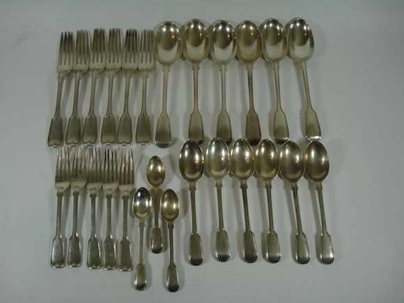 Bonhams : A part canteen of silver flatware By Robert Stebbings, London ...