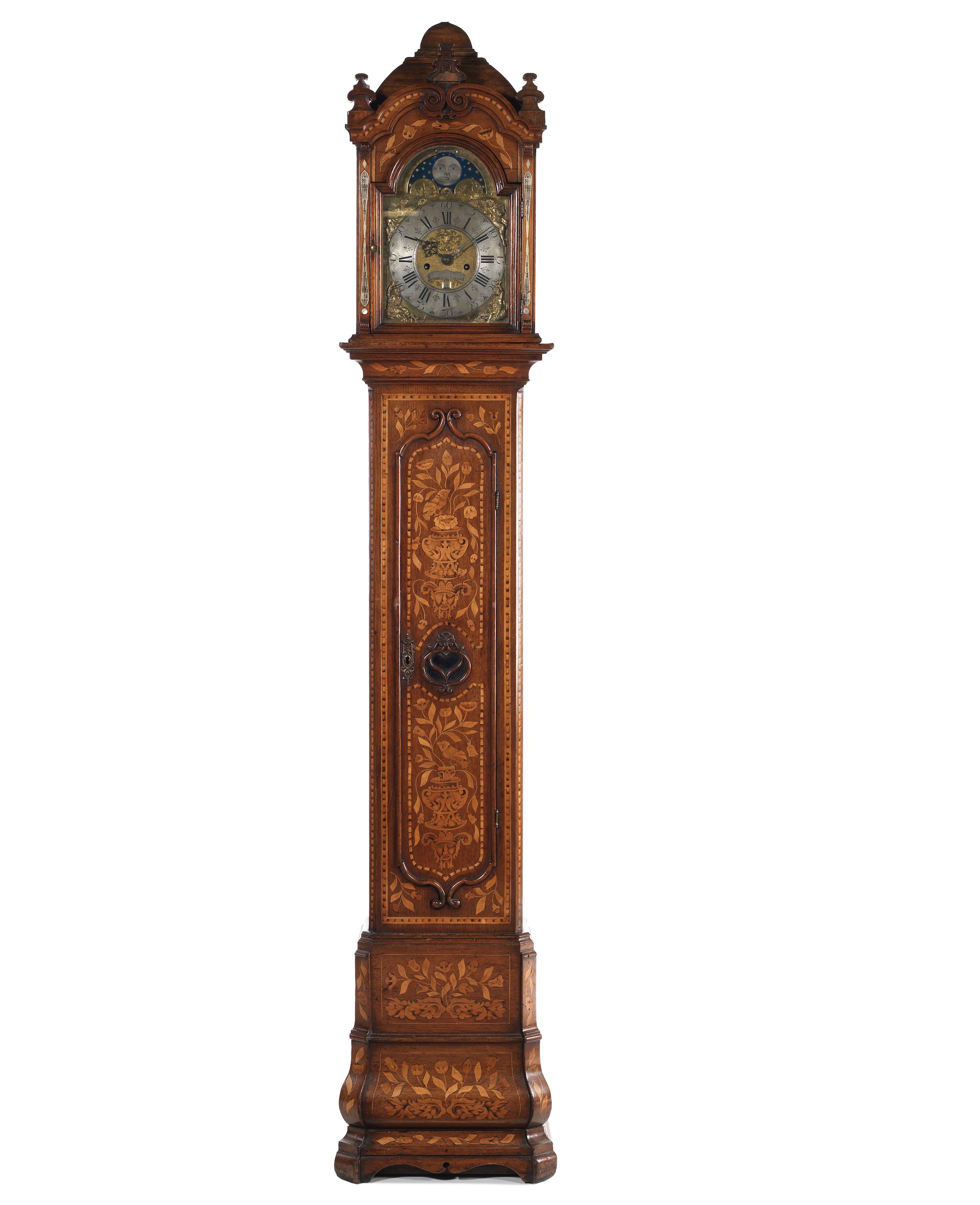 Bonhams : A late 18th century Dutch walnut inlaid longcase clock ...