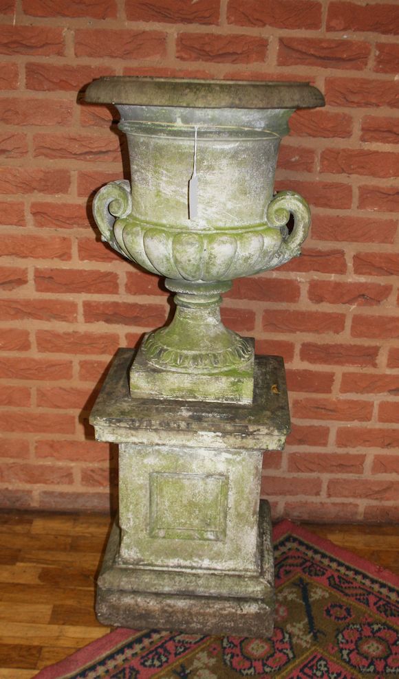 Bonhams : A pair of Victorian 'stoneware' campana terrace vases on ...