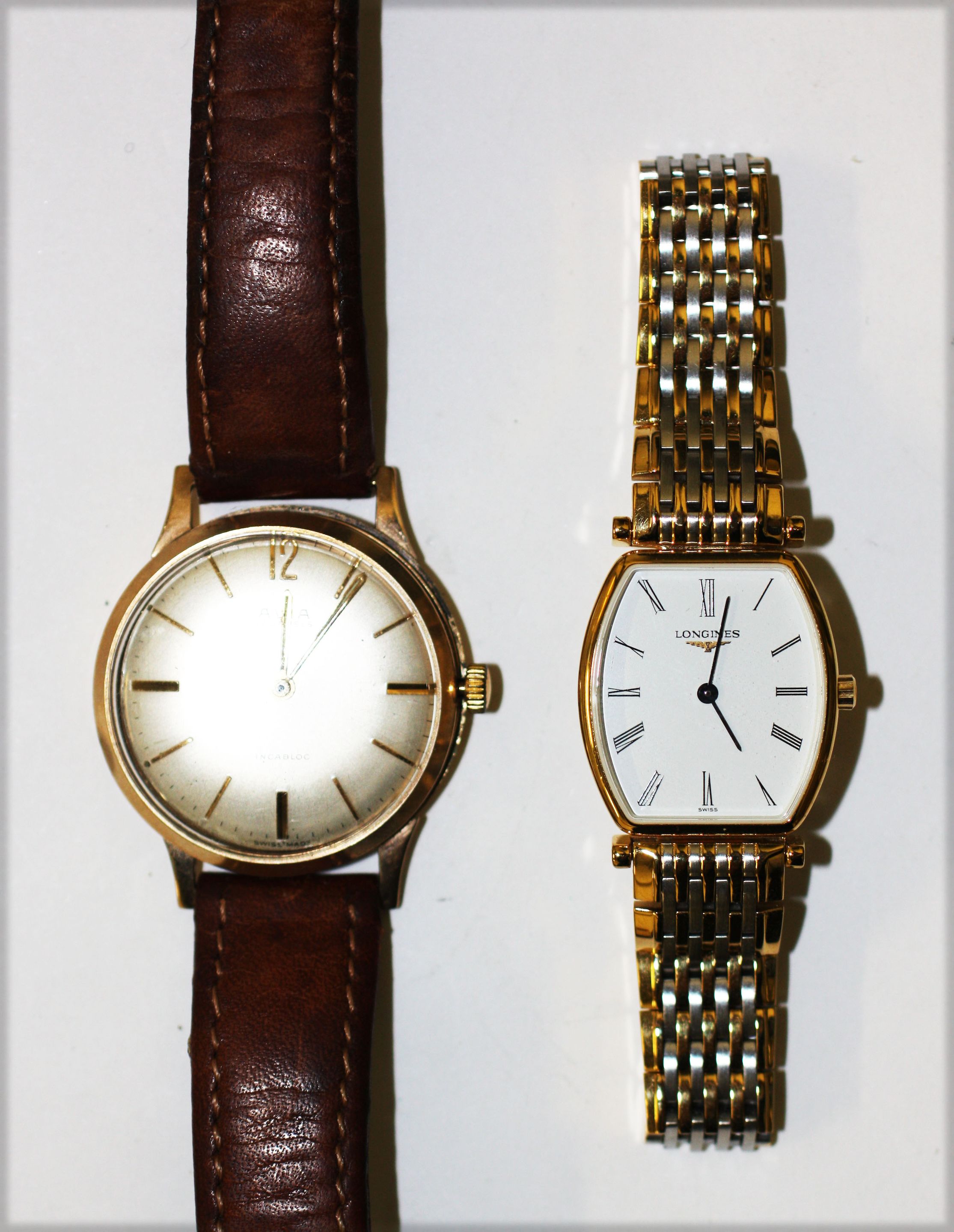Longines 9ct gold gentlemans square - auctions & price archive