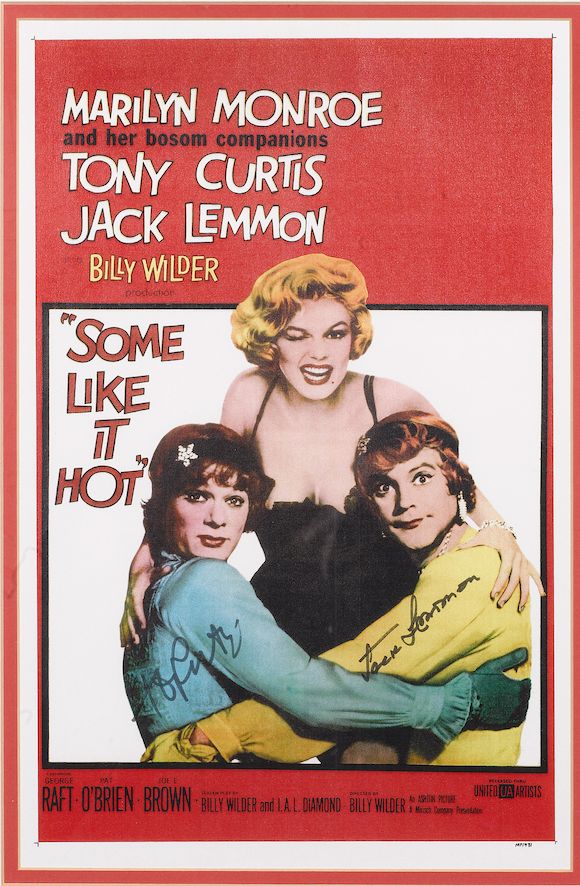 Bonhams : Some Like It Hot A reproduction film posters signed by Tony ...