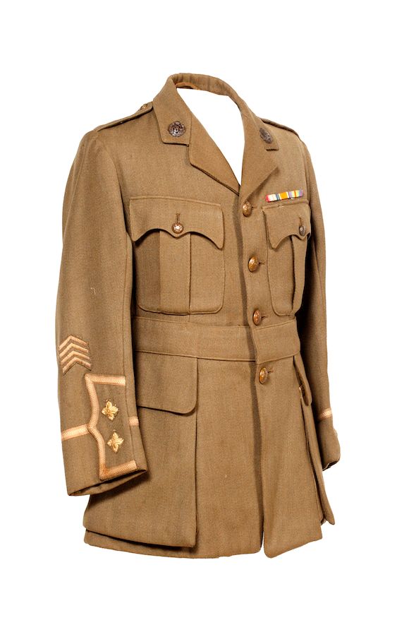 Bonhams : WWI Lieutenants Khaki Service Dress Cuff Rank Tunic