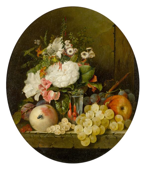 Bonhams : Edward Ladell (British, 1821-1886) Still life with flowers ...