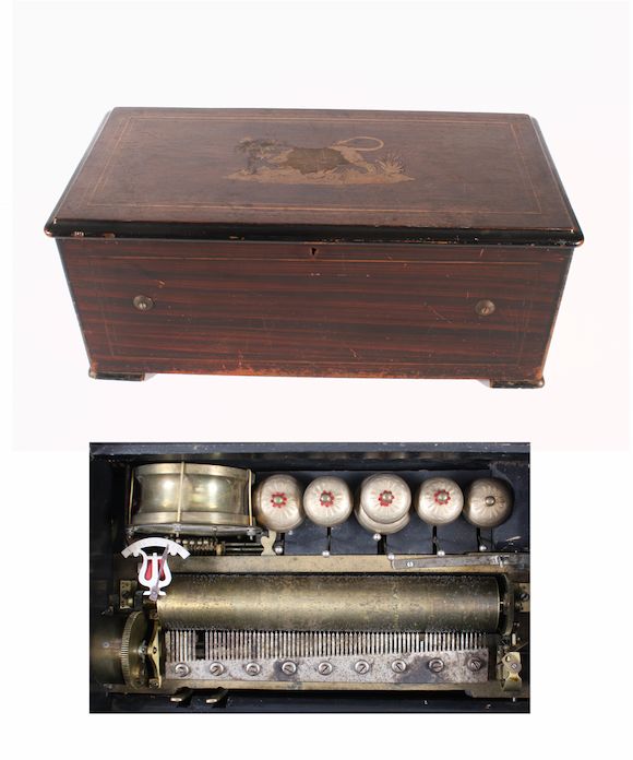 Bonhams : A ten air cylinder musical box by Baker Troll, circa 1890,