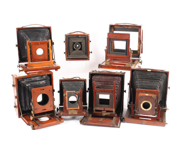 Bonhams Mahogany And Brass Field Cameras Incomplete