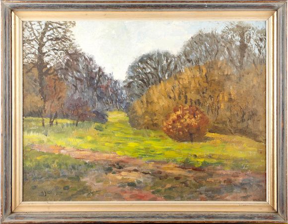 Bonhams : Attributed to George Charlton (British, 1899-1979) A wooded ...