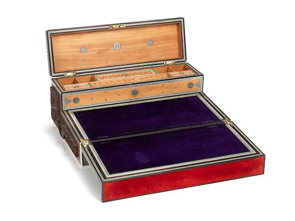 Bonhams : A mid 19th century Anglo Indian (Bombay) sandalwood and ...