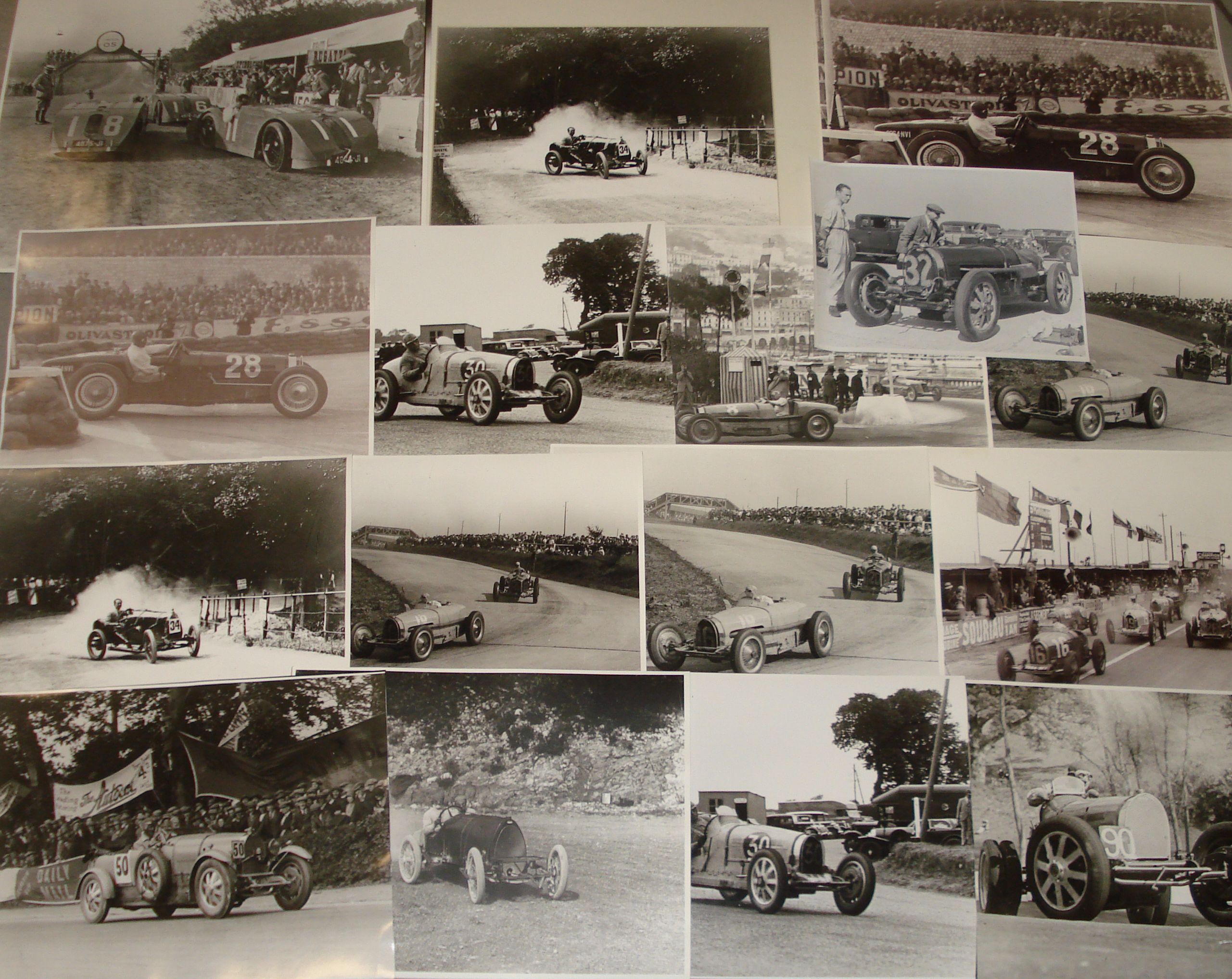 Bonhams Cars : Photographs depicting pre-War Bugatti race scenes,