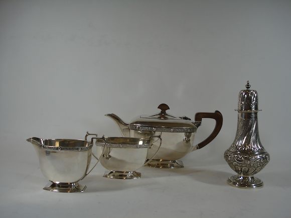 Bonhams : A three piece silver tea service By Frank Cobb & Co. Ltd ...