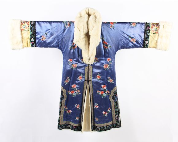 Bonhams : A Chinese embroidered fur-lined robe, 20th century
