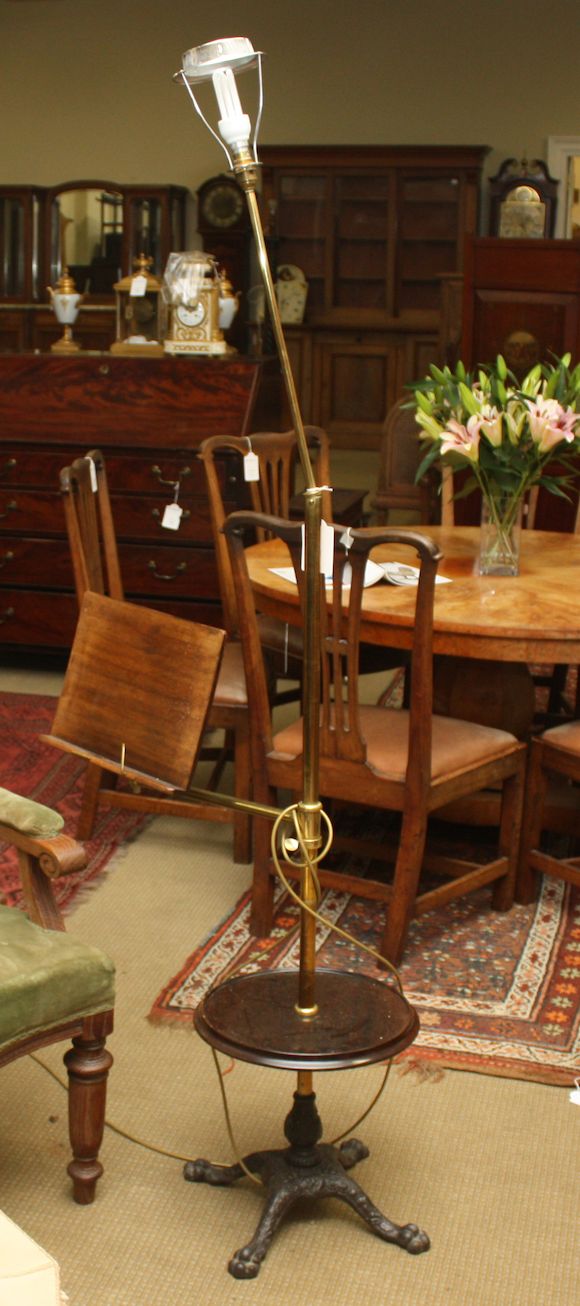Bonhams : A Victorian turned brass and cast iron reading table