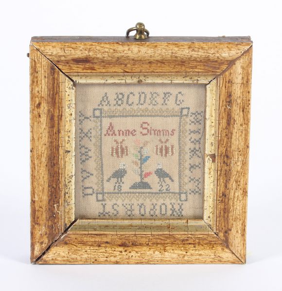 Bonhams : An 1822 miniature sampler