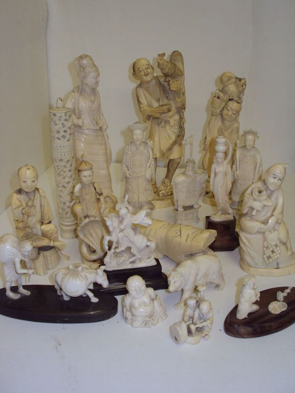 Bonhams : A collection of ivory figures