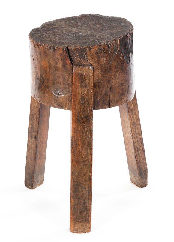 Bonhams : An elm and ash chopping block 19th century