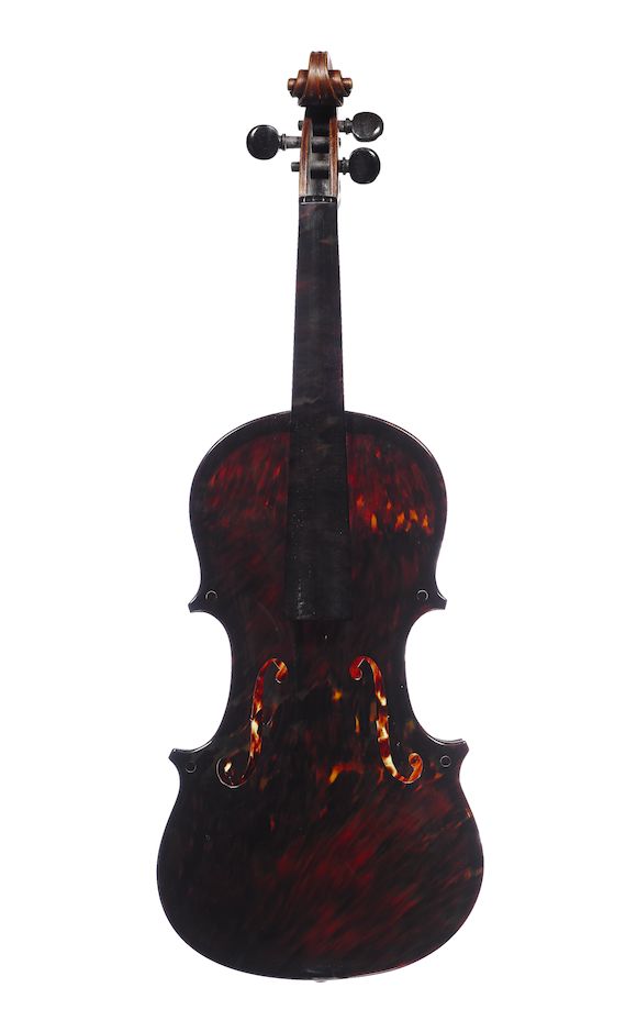 Bonhams : A tortoiseshell scale model of a violin in a fitted case, and ...