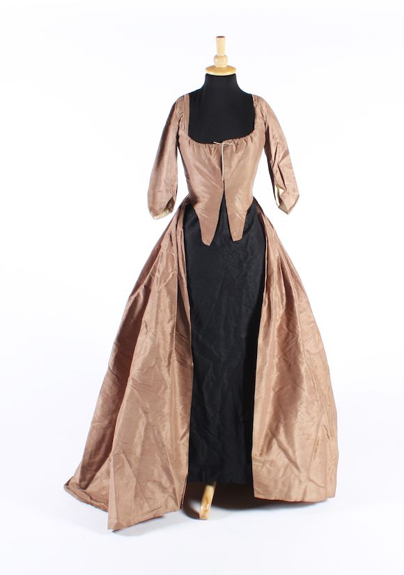 Bonhams : A 1780s light brown silk open robe