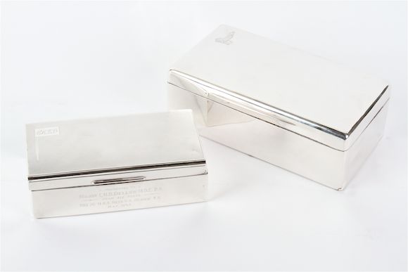 Bonhams : A silver cigarette box By Joseph Braham, London, 1903, (2)