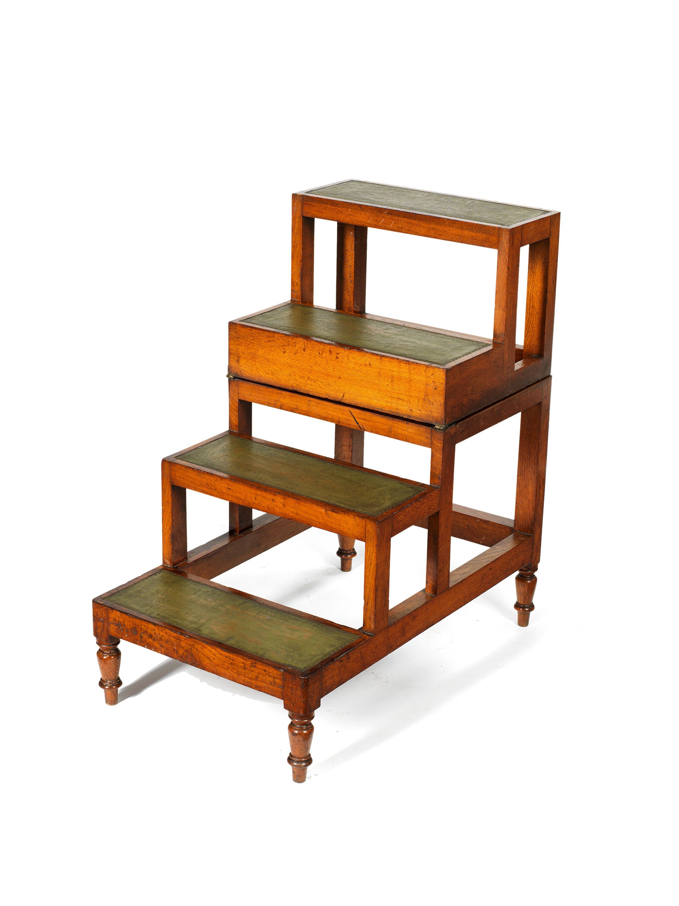 Bonhams : A set of early Victorian oak folding library steps
