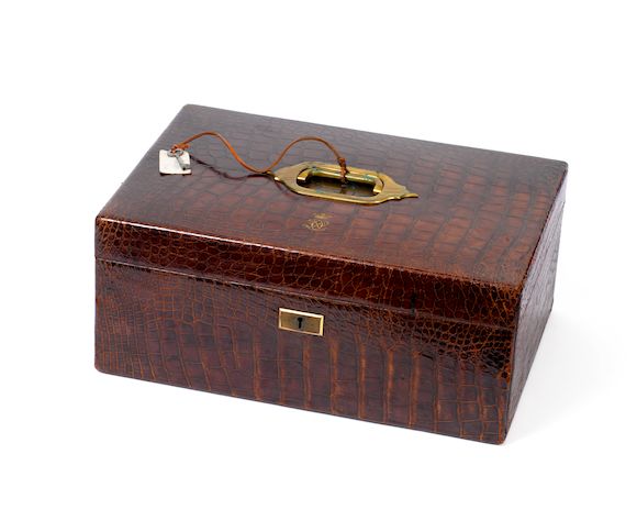 Bonhams : A fine Victorian crocodile leather dispatch box, by Asprey,