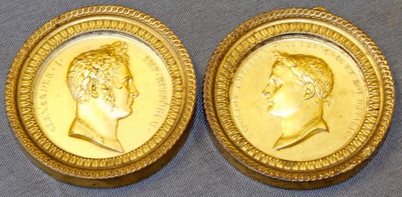 Bonhams : A pair of copper medallions,