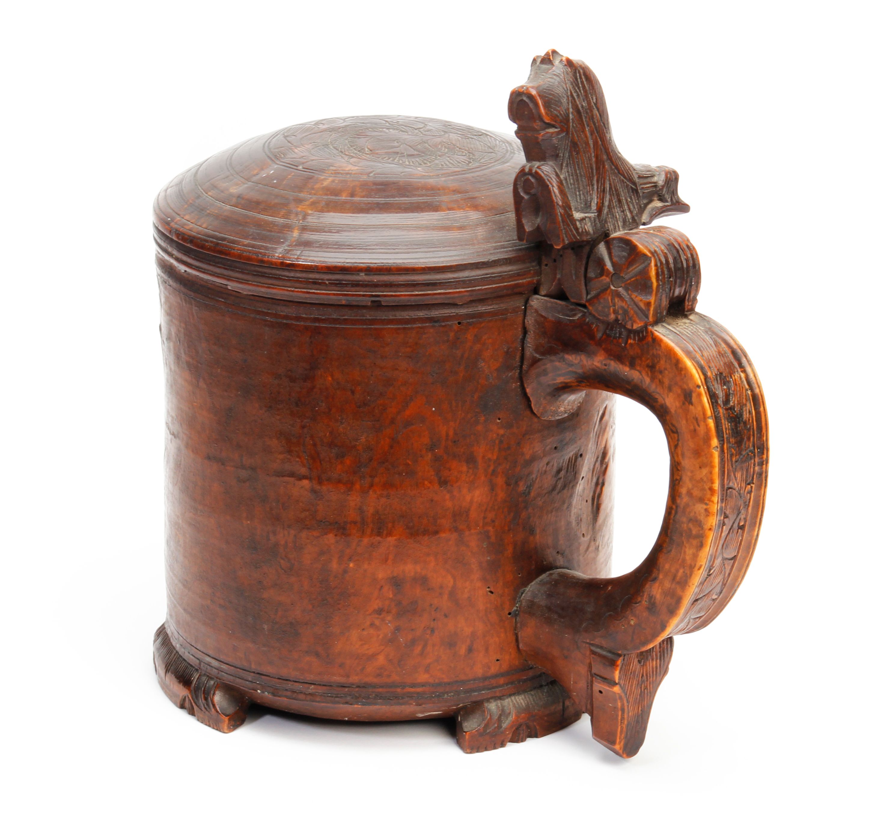 Bonhams : An unusually large 18th century Norwegian birch peg tankard ...