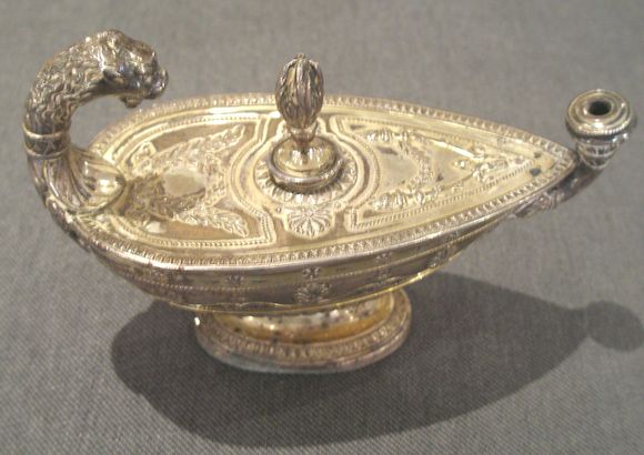 Bonhams : An early 20th century French silver oil lamp, by Limousin ...