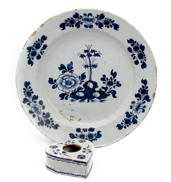 Bonhams : A Liverpool Delftware charger Circa 1740-1760
