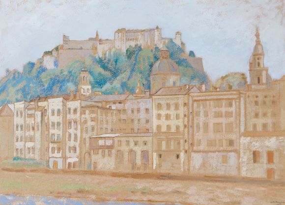 Bonhams : Sir William Rothenstein (British, 1872-1945) Old town, Salzburg