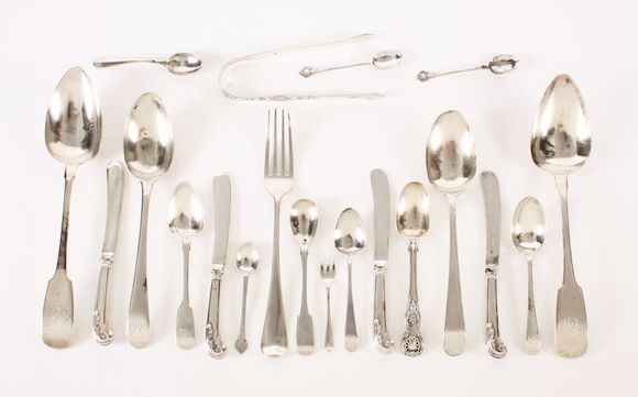 Bonhams : A pair of Irish silver fiddle pattern tablespoons By William ...