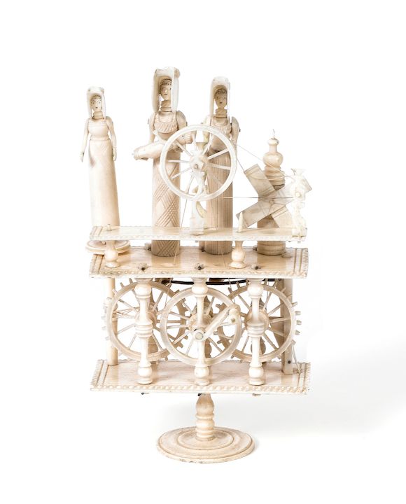 Bonhams : A prisoner-of-war bone 'Spinning Jenny' automaton, French ...