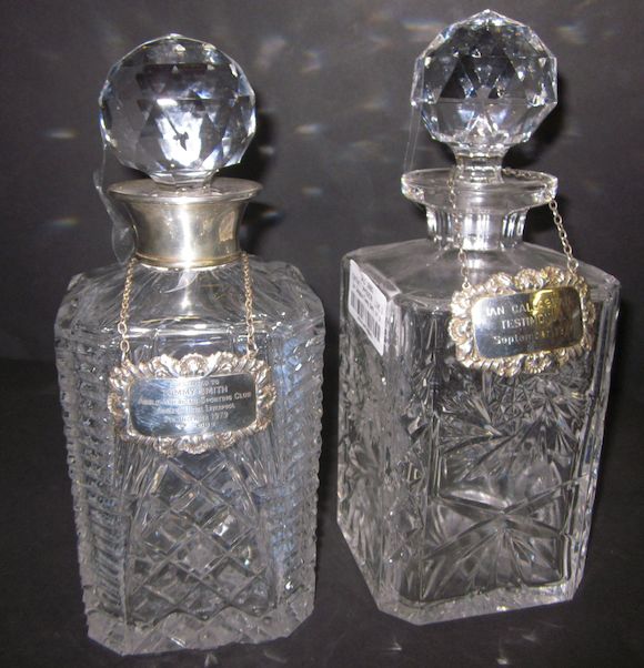 Bonhams : Ian Callaghan/Tommy Smith cut glass decanters