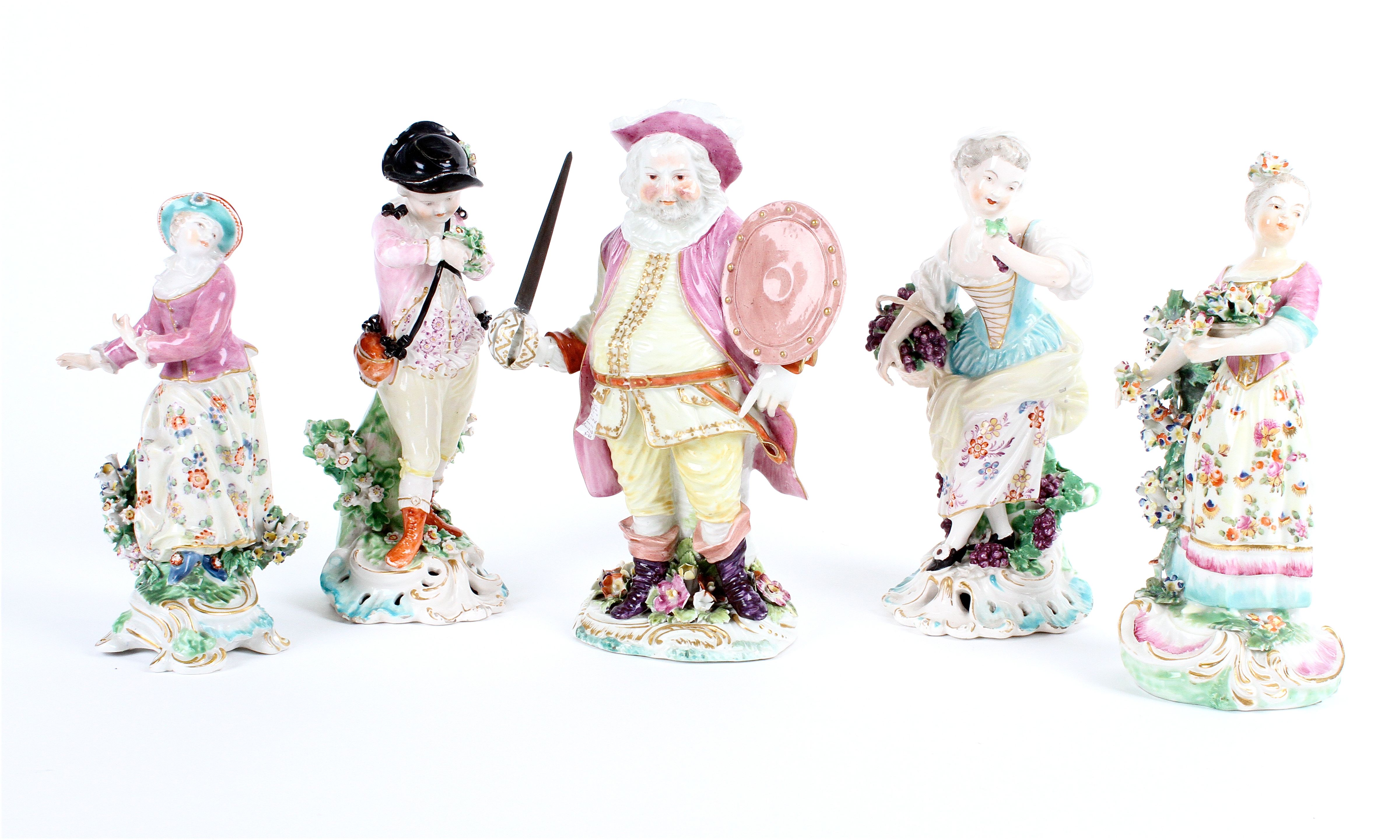 Bonhams : Five Derby figures, late 18th century
