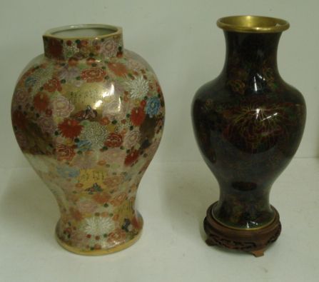 Bonhams : A modern Japanese Kutani inverted octagonal vase, painted ...