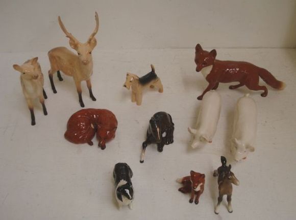 Bonhams : A collection of eleven Beswick pottery animals, comprising ...