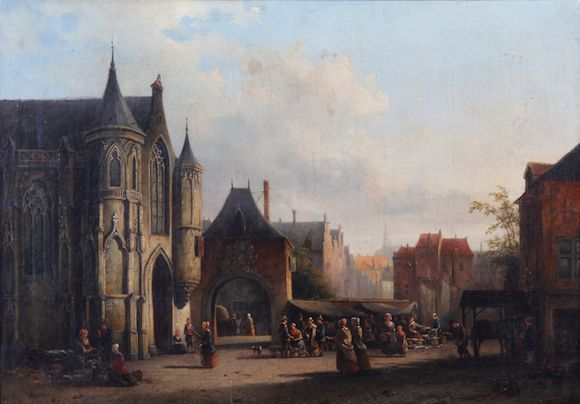 Bonhams : Alexander Salomon van Praag (Dutch, 1812-1865) Market day