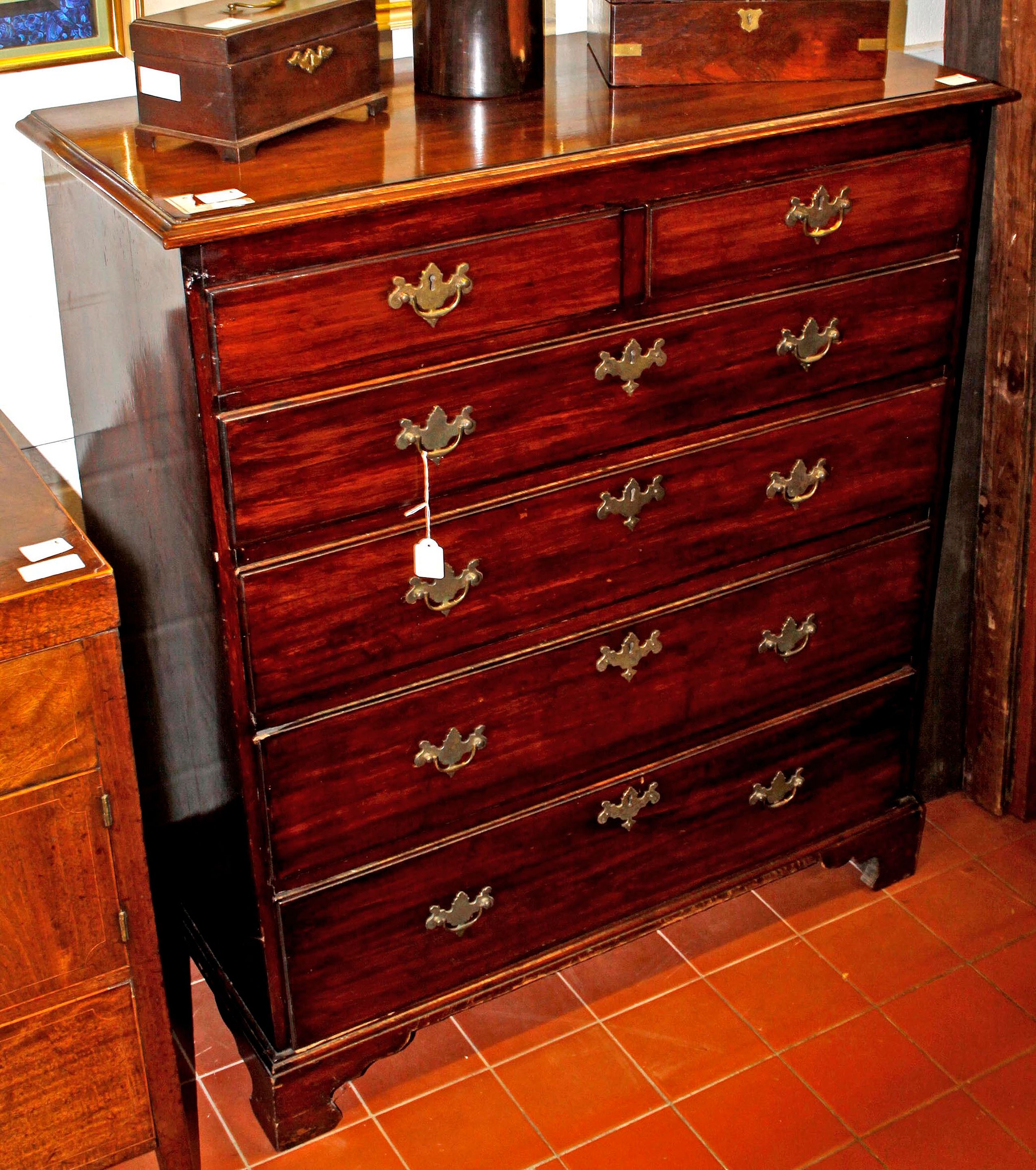 Bonhams : A stained rectangular chest,