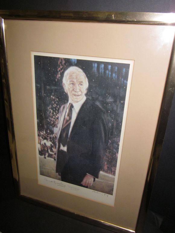 Bonhams : Matt Busby hand signed print Harold Riley A colour print of ...