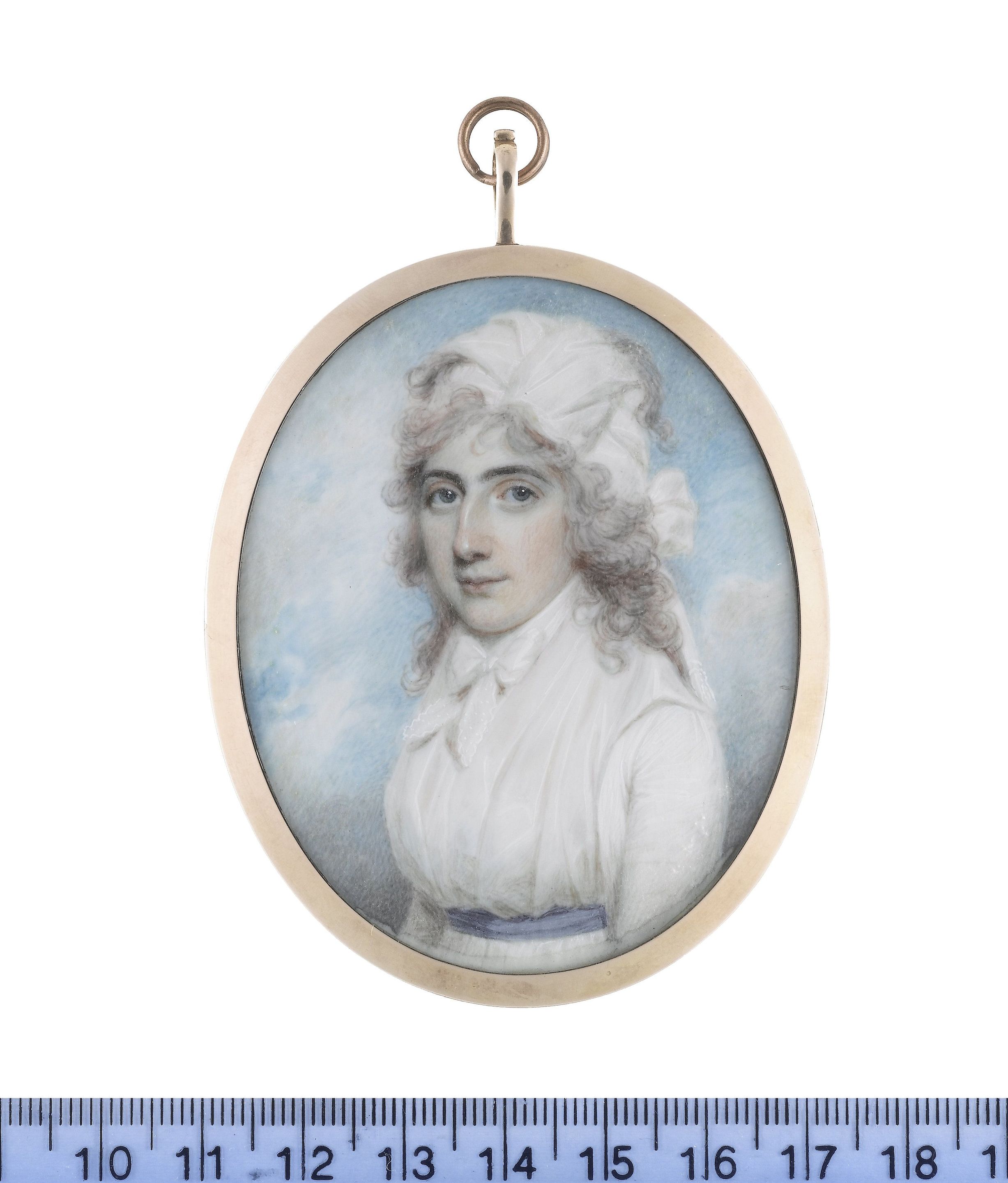 Bonhams : Henry Jacob Burch (British, born 1763) A Lady, wearing white ...