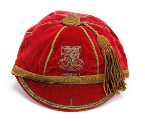 Bonhams : 1953/54 Welsh international cap awarded to Derrick Sullivan