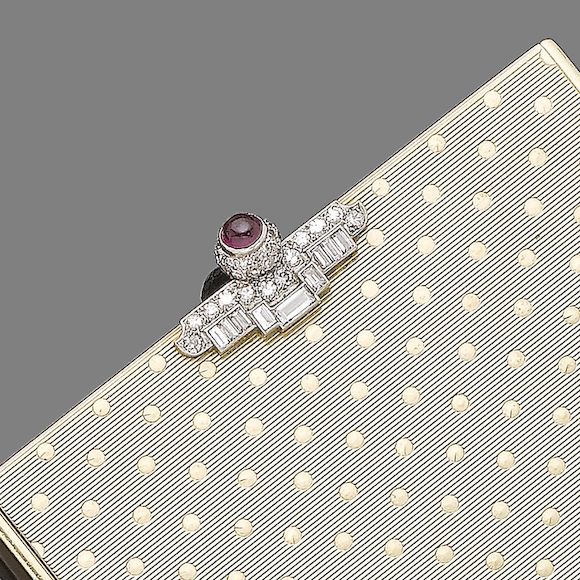 Bonhams : A ruby and diamond-set compact, by Cartier